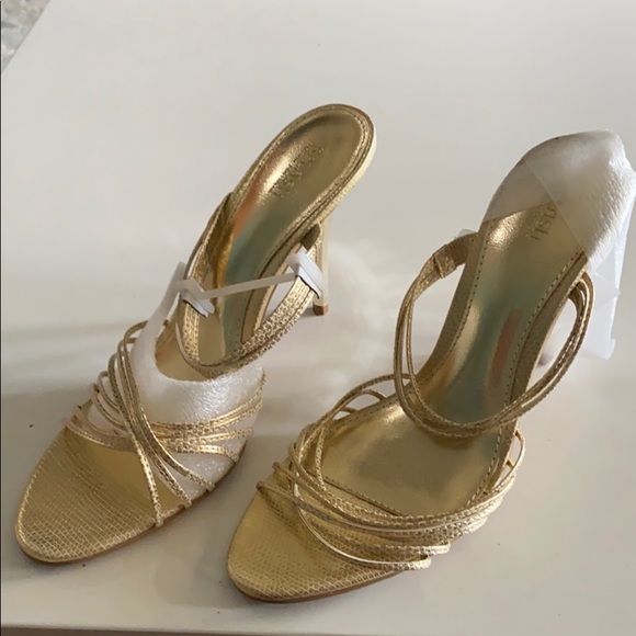 Shoes | Gold Color Sandals With High Heels New | Poshmark